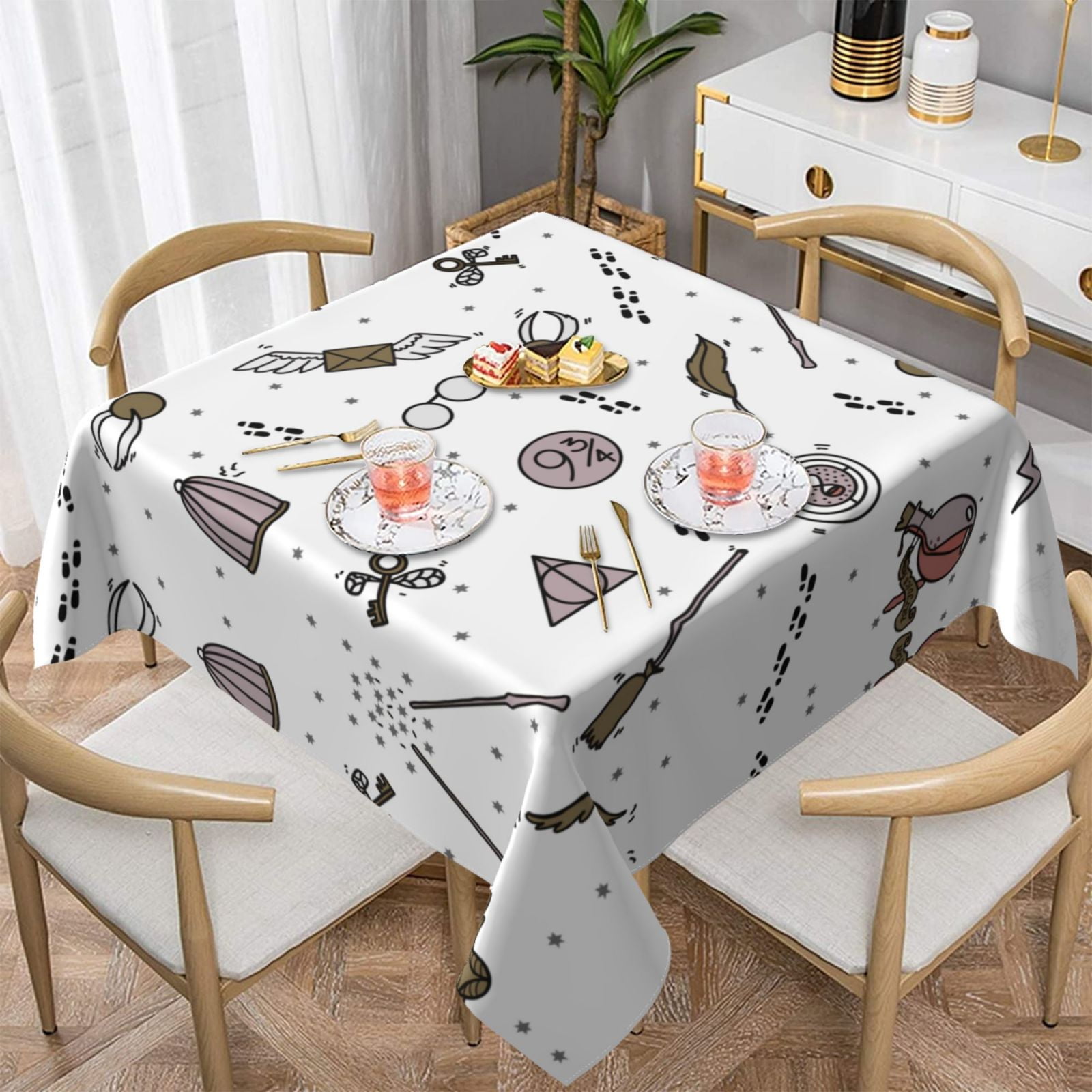 Cartoon Wizard Tablecloths Harry Potter Table Cloth Hogwarts Table ...
