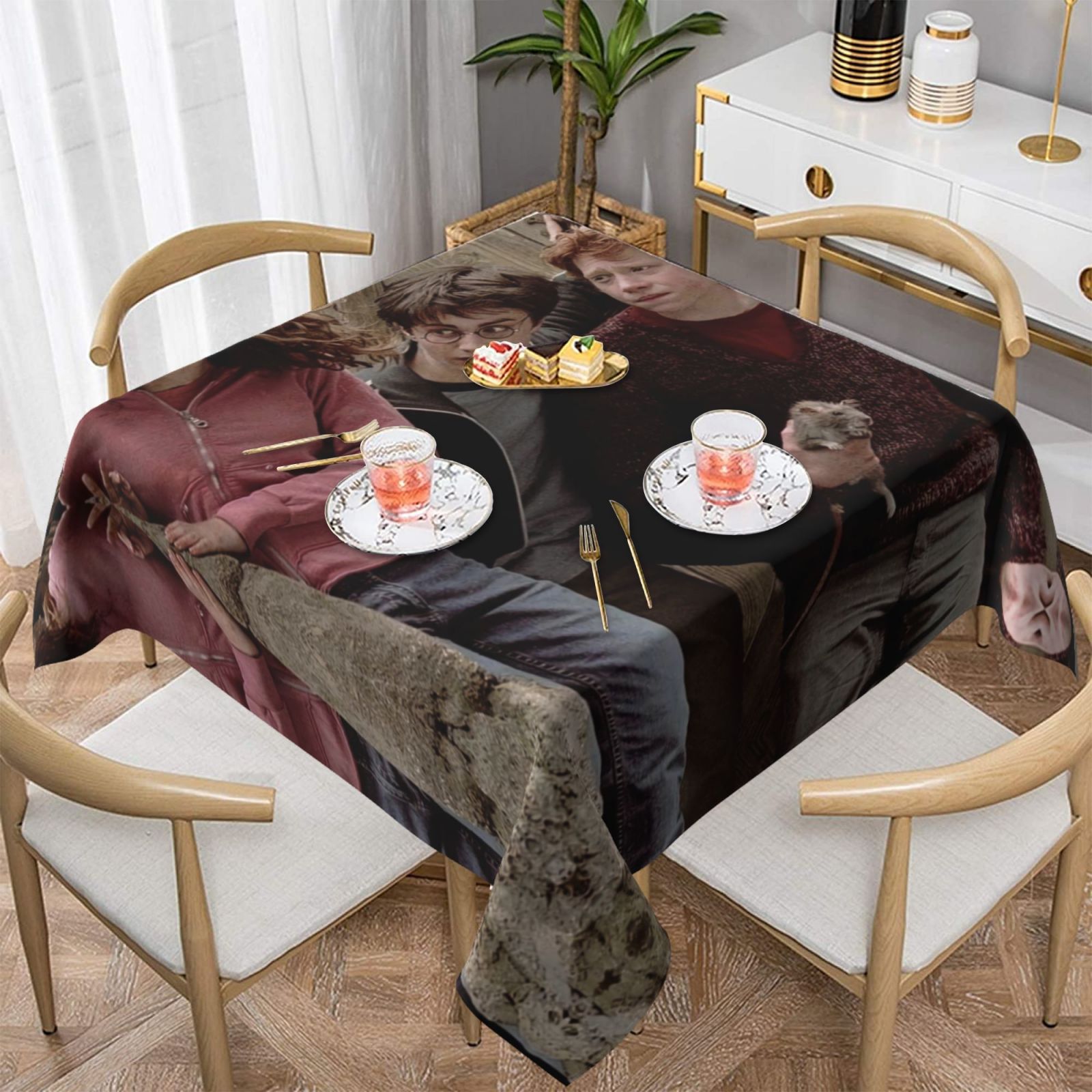 Cartoon Wizard Tablecloths Harry Potter Table Cloth Hogwarts Table ...