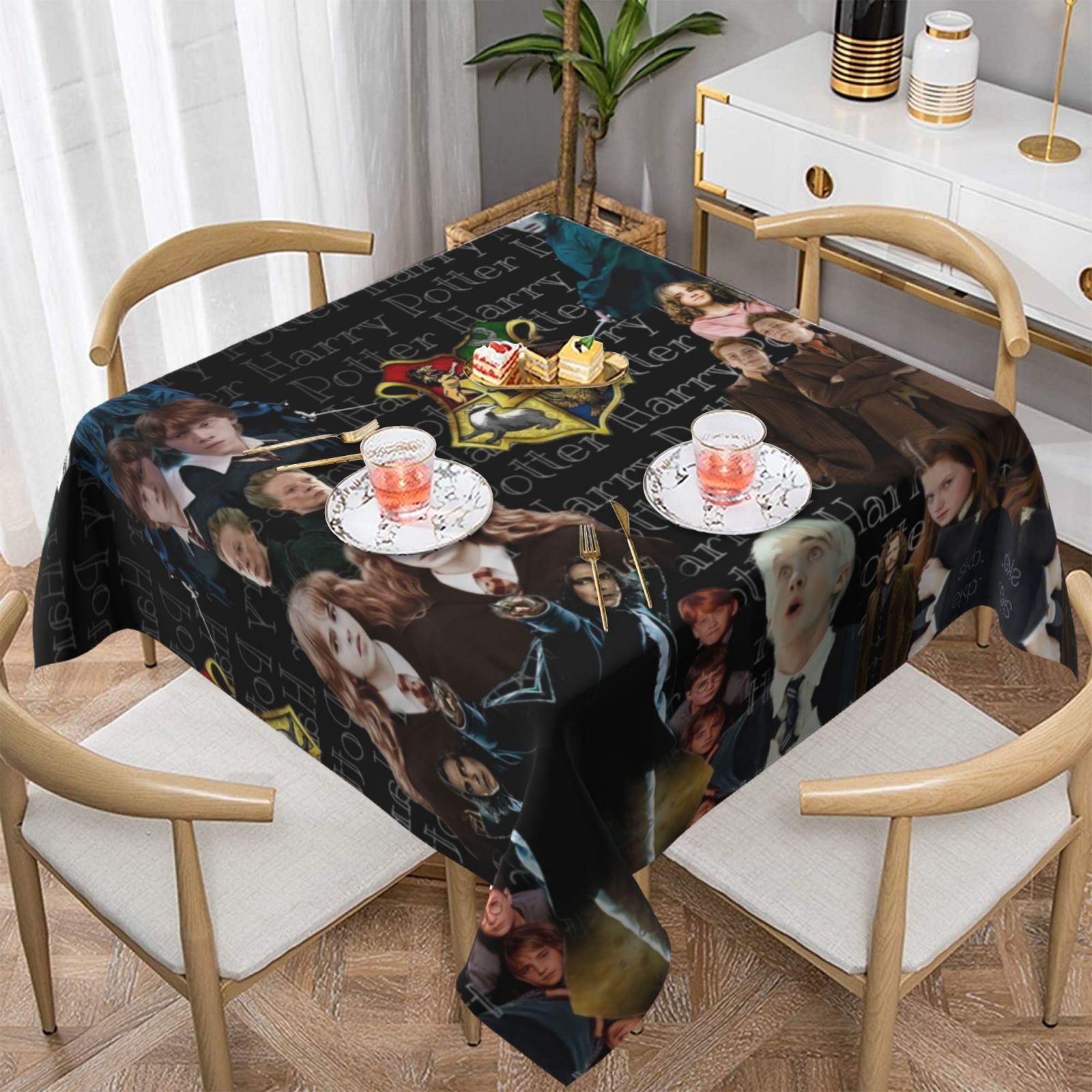 Cartoon Wizard Tablecloths Harry Potter Table Cloth Hogwarts Table ...