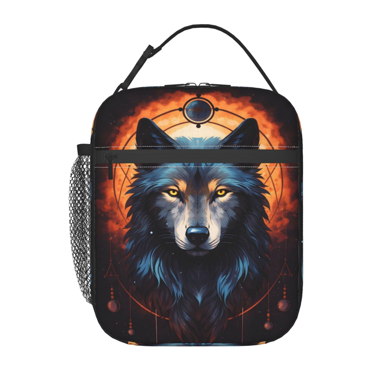 Cartoon Wolf Dream Lunch Bag Portable Thermal Lunch Box for Men and ...