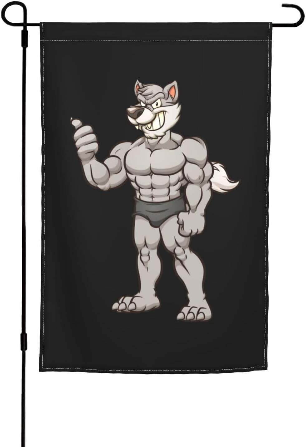Cartoon Wolf Garden Flag Double Sided 12x18 Inch Vertical Welcome Flag ...