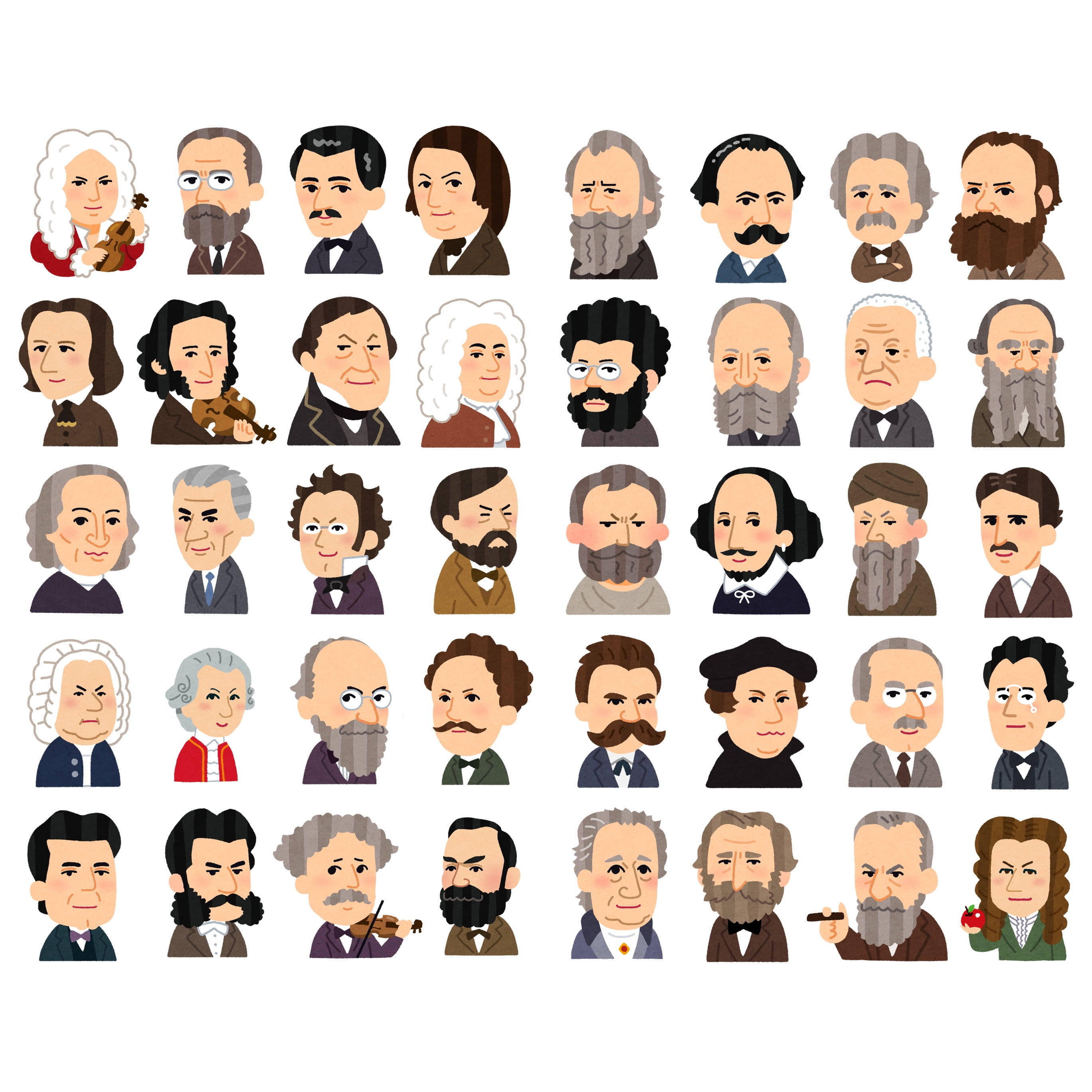 Cartoon World Cultural Celebrities Precut Sticker Anti-UV Waterproof ...