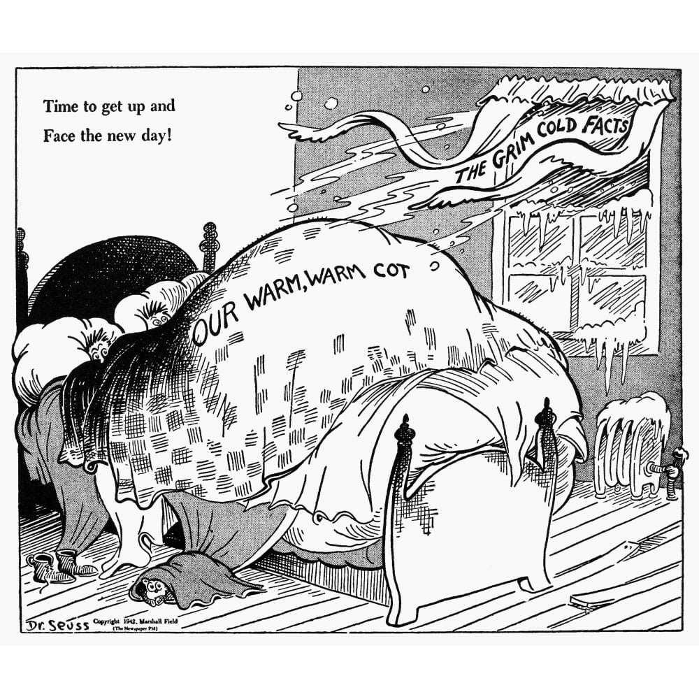 Cartoon World War Ii. N'Time To Get Up And Face The New Day' American ...