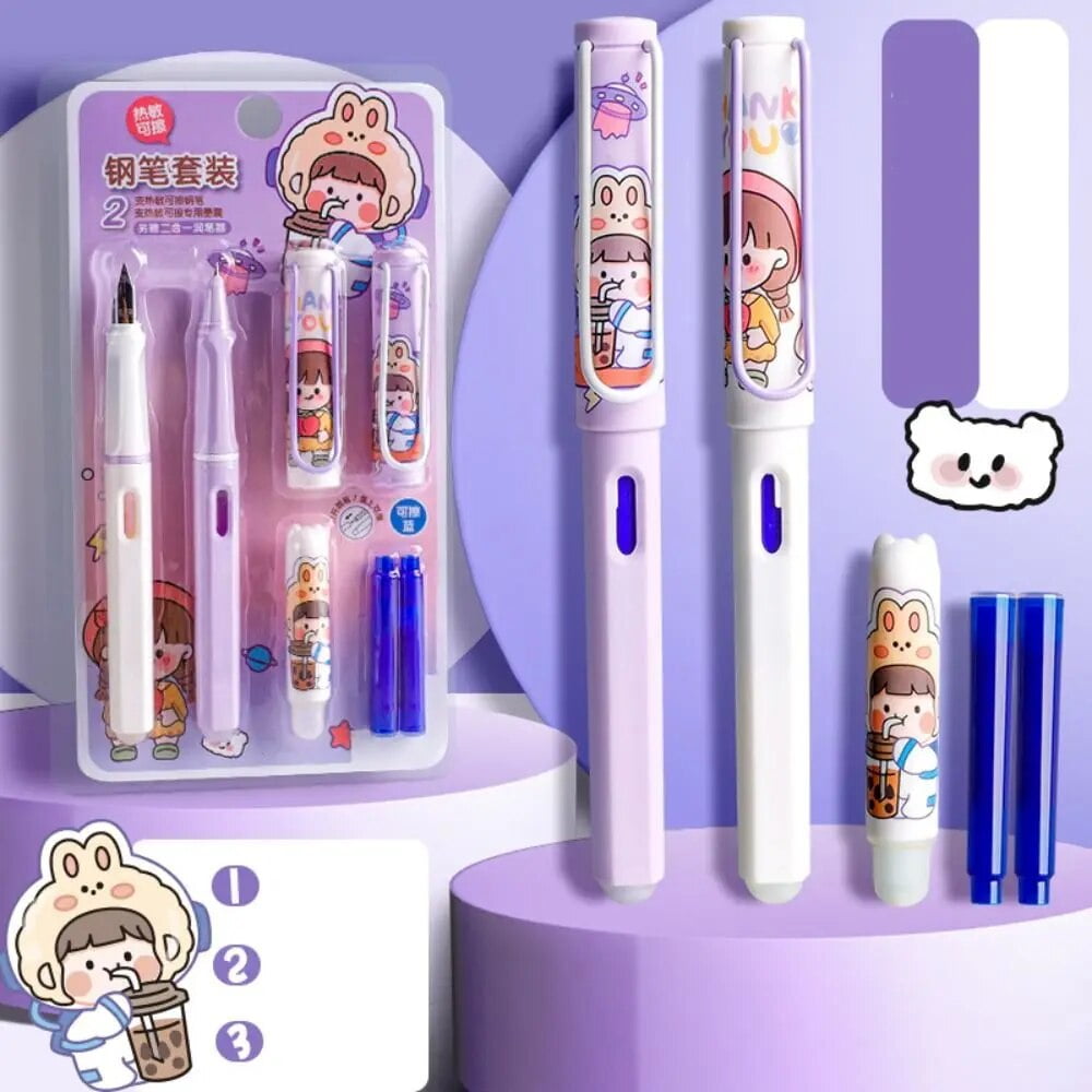 Cartoon Writing Tools Gel Pen For Students Erasable Fountain Pens ...