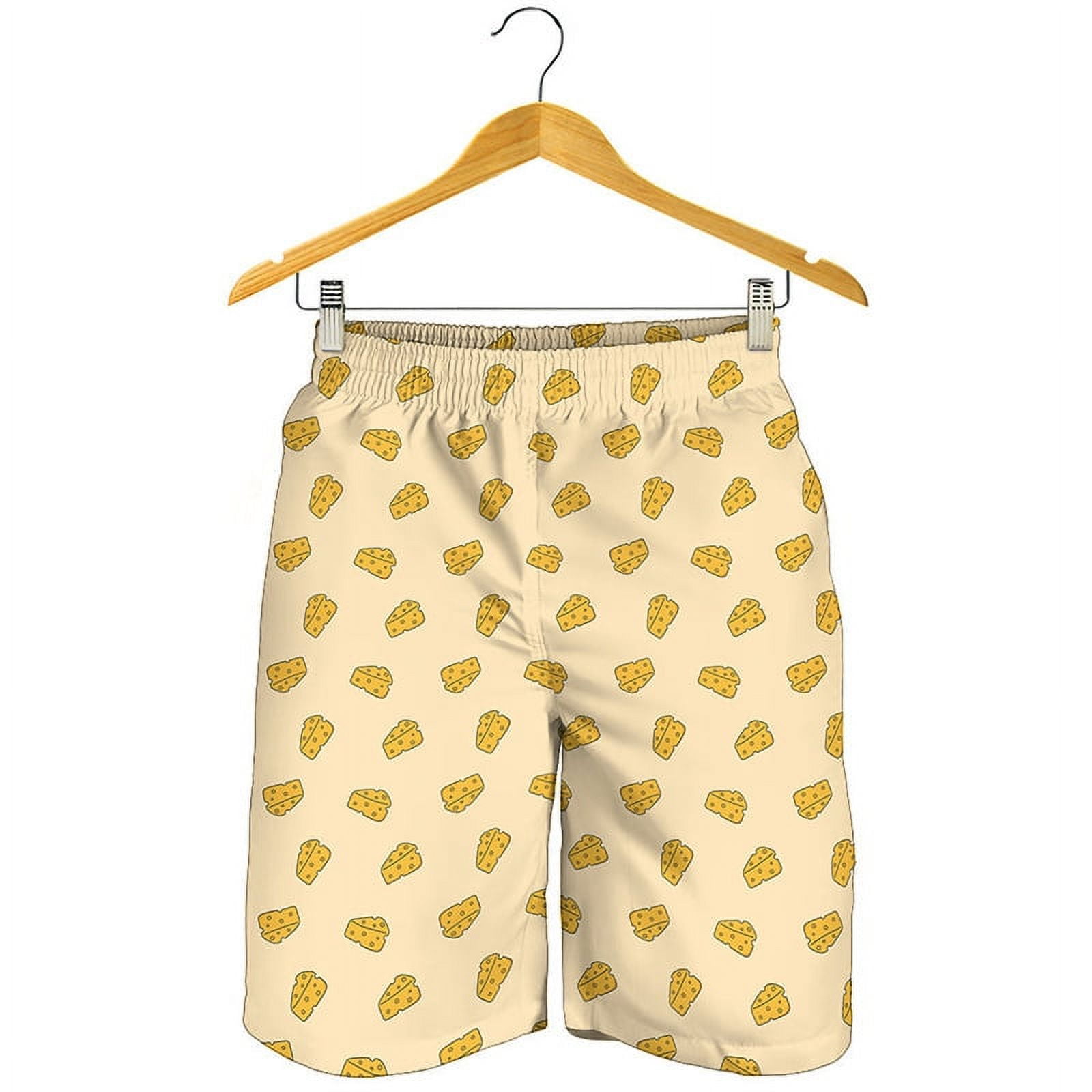 Cartoon Yellow Cheese 3D Printed Beach Shorts Men Kids Board Shorts ...