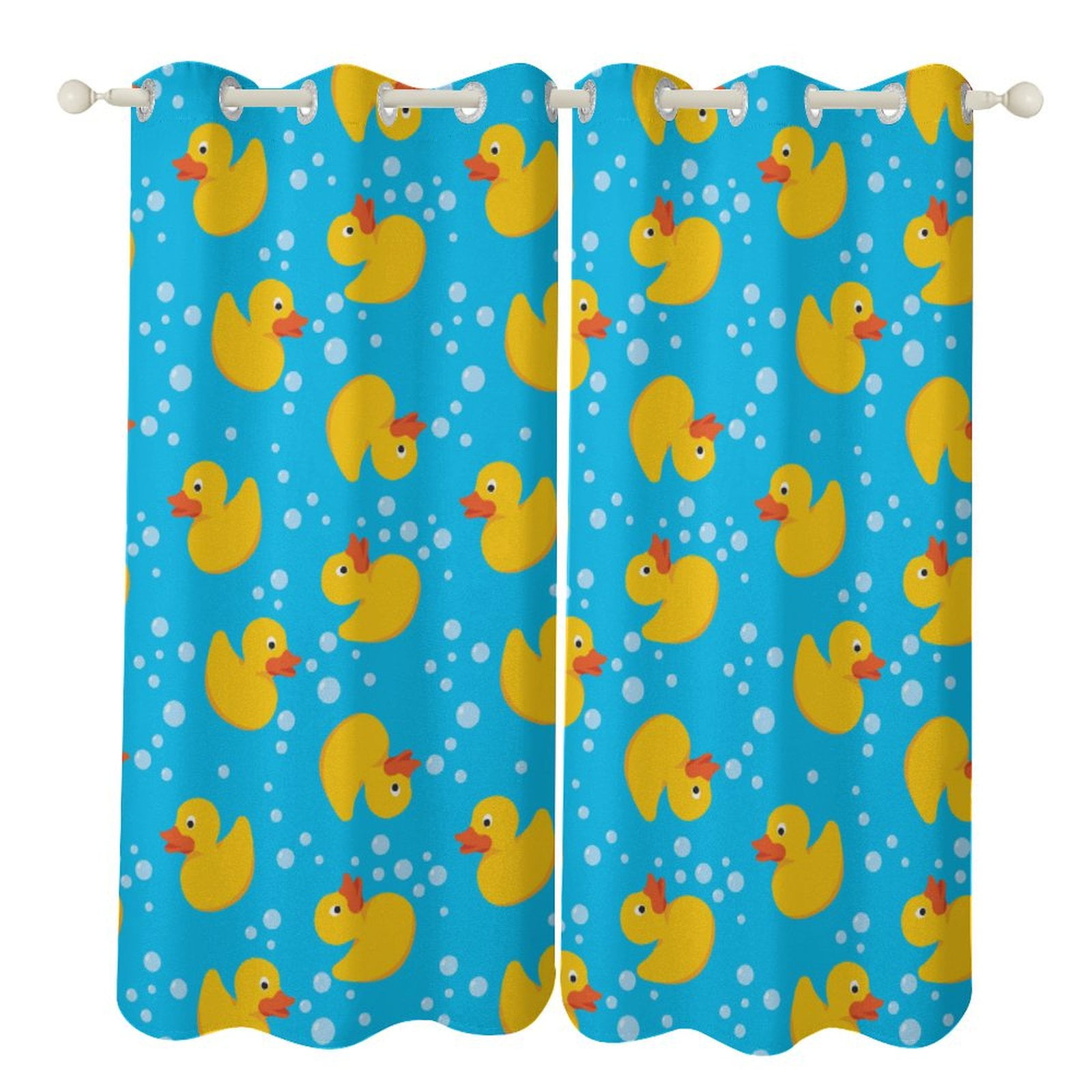 Cartoon Yellow Duck Pattern 2 Panels 3D Printing Pattern Curtain for ...