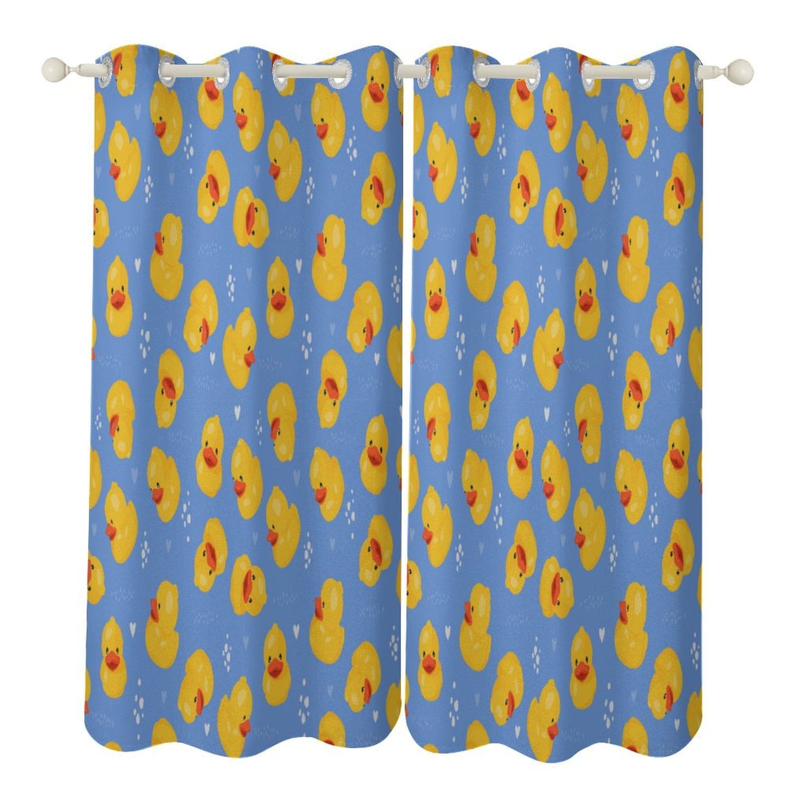 Cartoon Yellow Duck Pattern 2 Panels Blackout Curtains for Bedroom ...