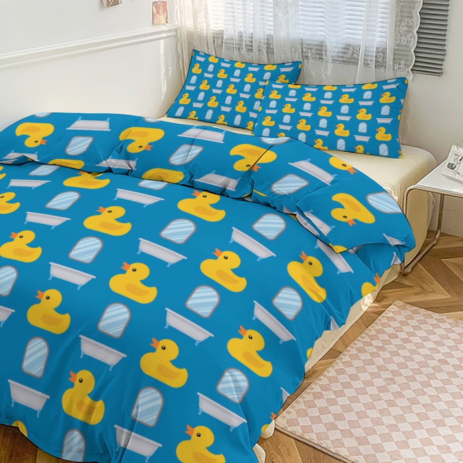 Cartoon Yellow Duck Pattern 3D Duvet Cover Set Quilt Cover Theme of Kid ...