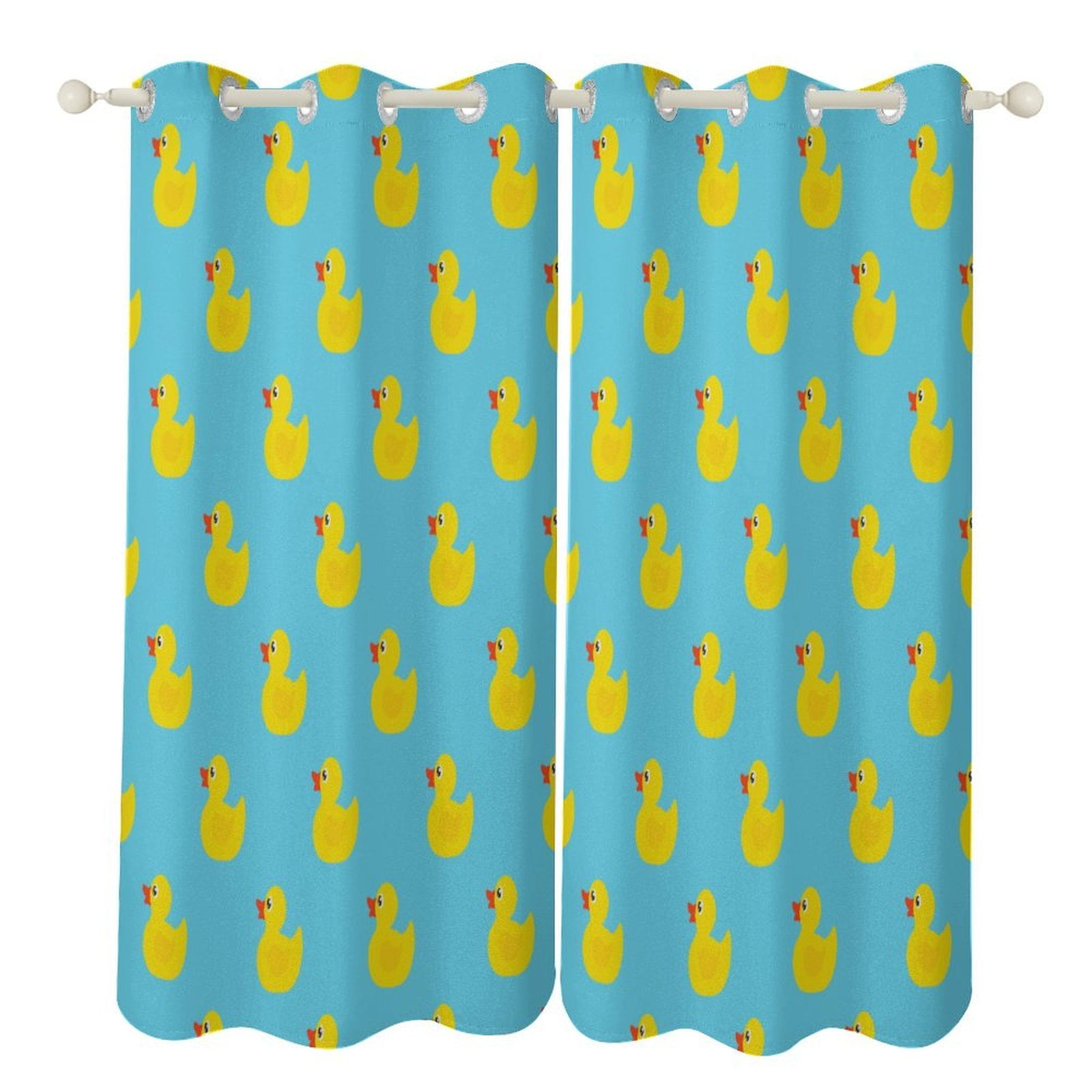 Cartoon Yellow Duck Pattern Blackout Curtains Window Drapes Room ...