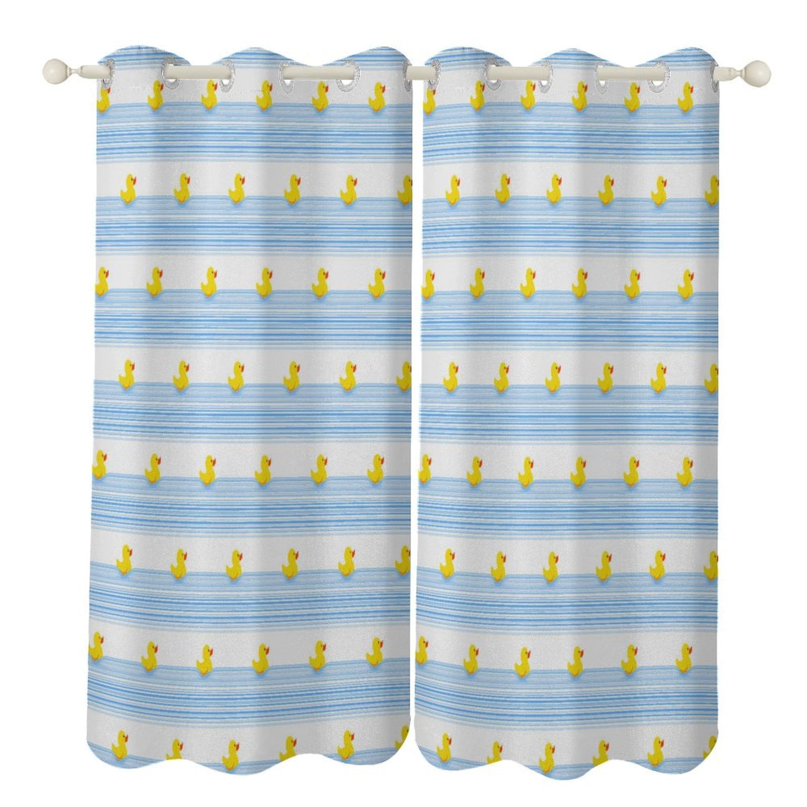 Cartoon Yellow Duck Pattern Blackout Curtains Window Drapes Room ...