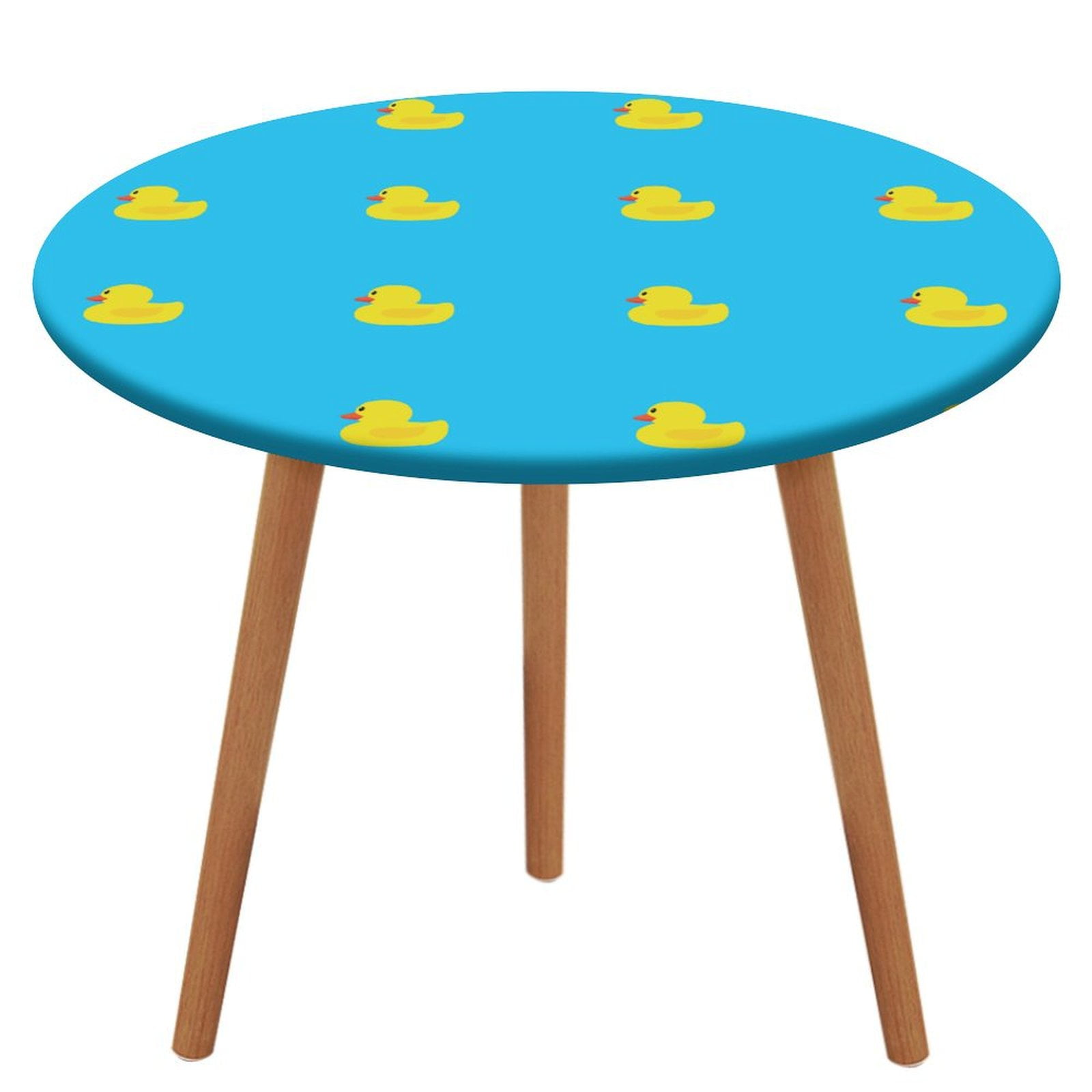 Cartoon Yellow Duck Pattern Tablecloth Round Elastic Fitted Waterproof ...