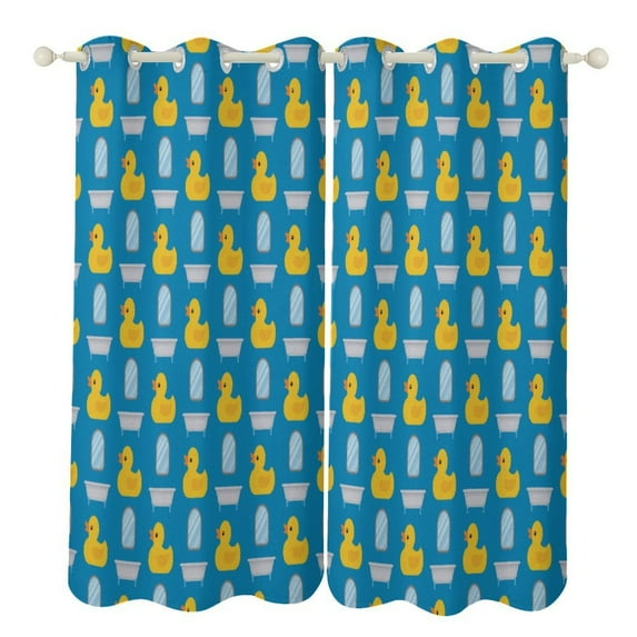Cartoon Yellow Duck Pattern Window Blackout Curtain 3d Printed Blackout ...