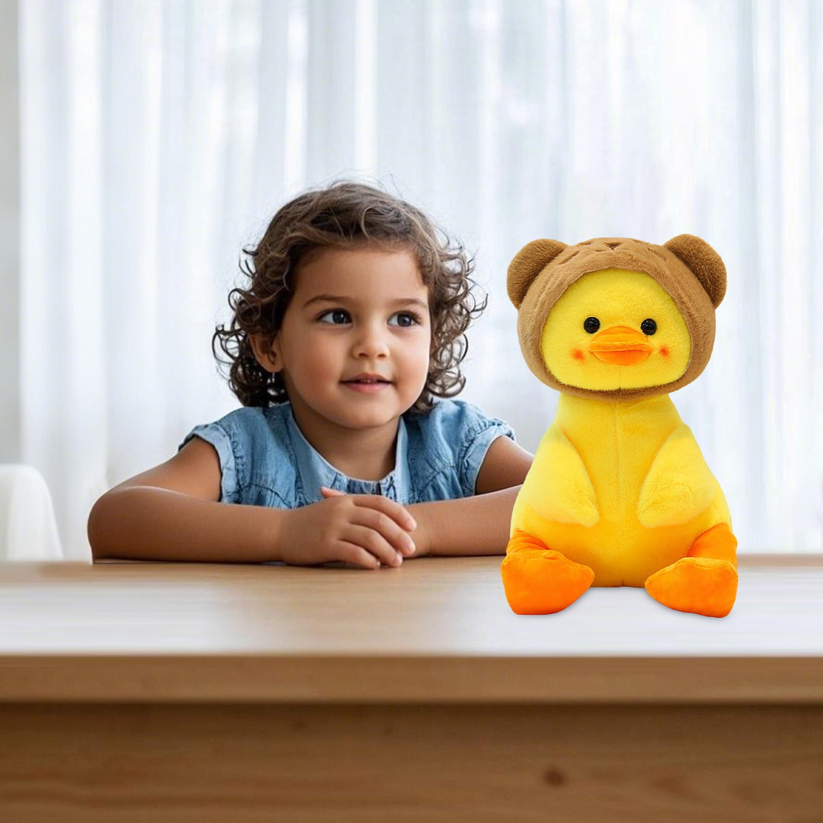 Cartoon Yellow Duck Stuffed Animal, Duck Plush Toy With Hat Christmas ...