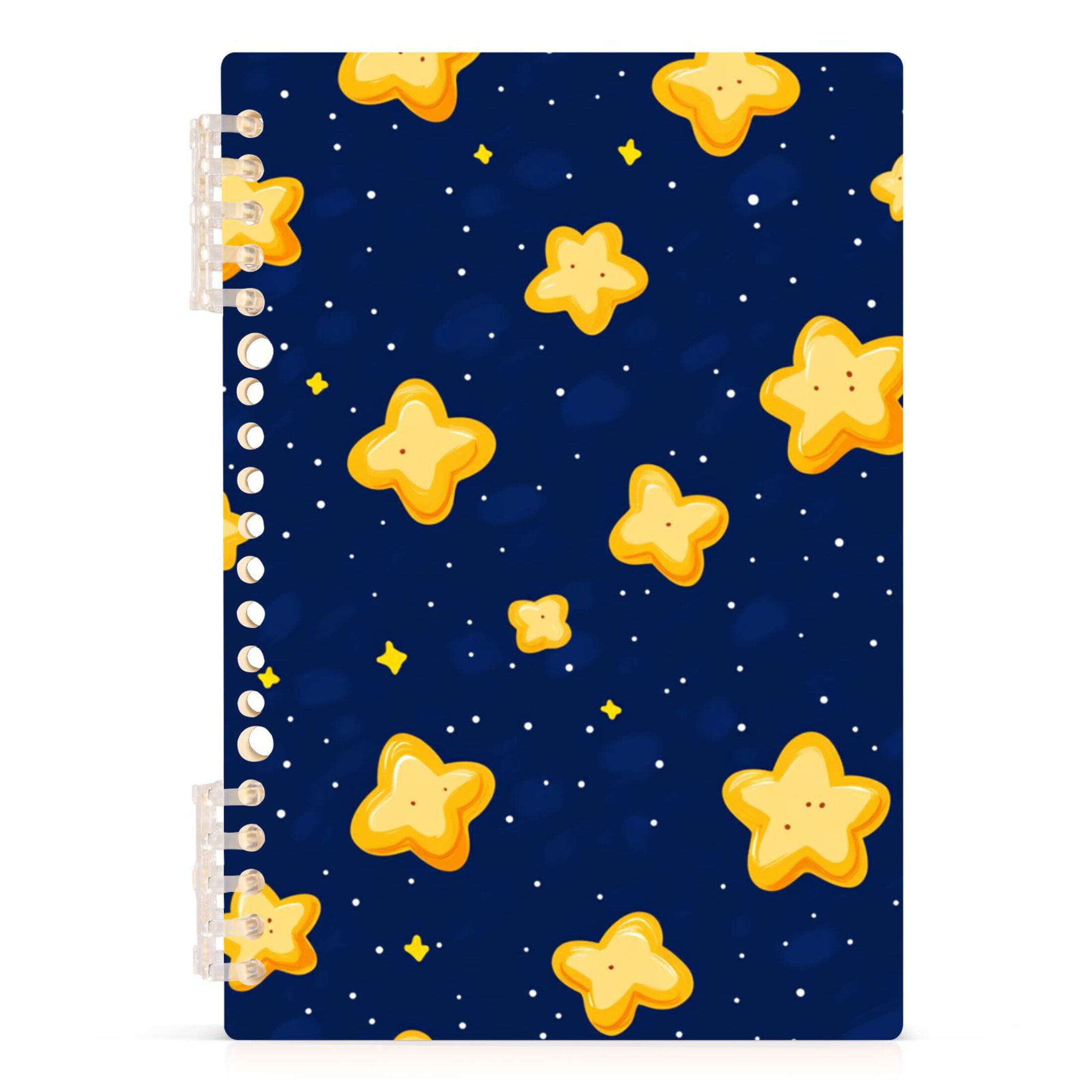 Cartoon Yellow Star Lined Spiral Journal Notebook 60 Pages A5 College ...
