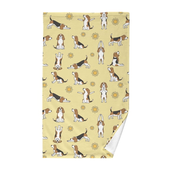 Cartoon Yoga Dog Beagle Bath Towel 100% Cotton Soft Thick High ...