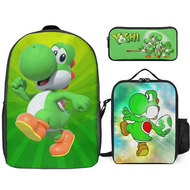 Cartoon Yoshi Mario Teens Bag Backpack student Casual School Backpack ...