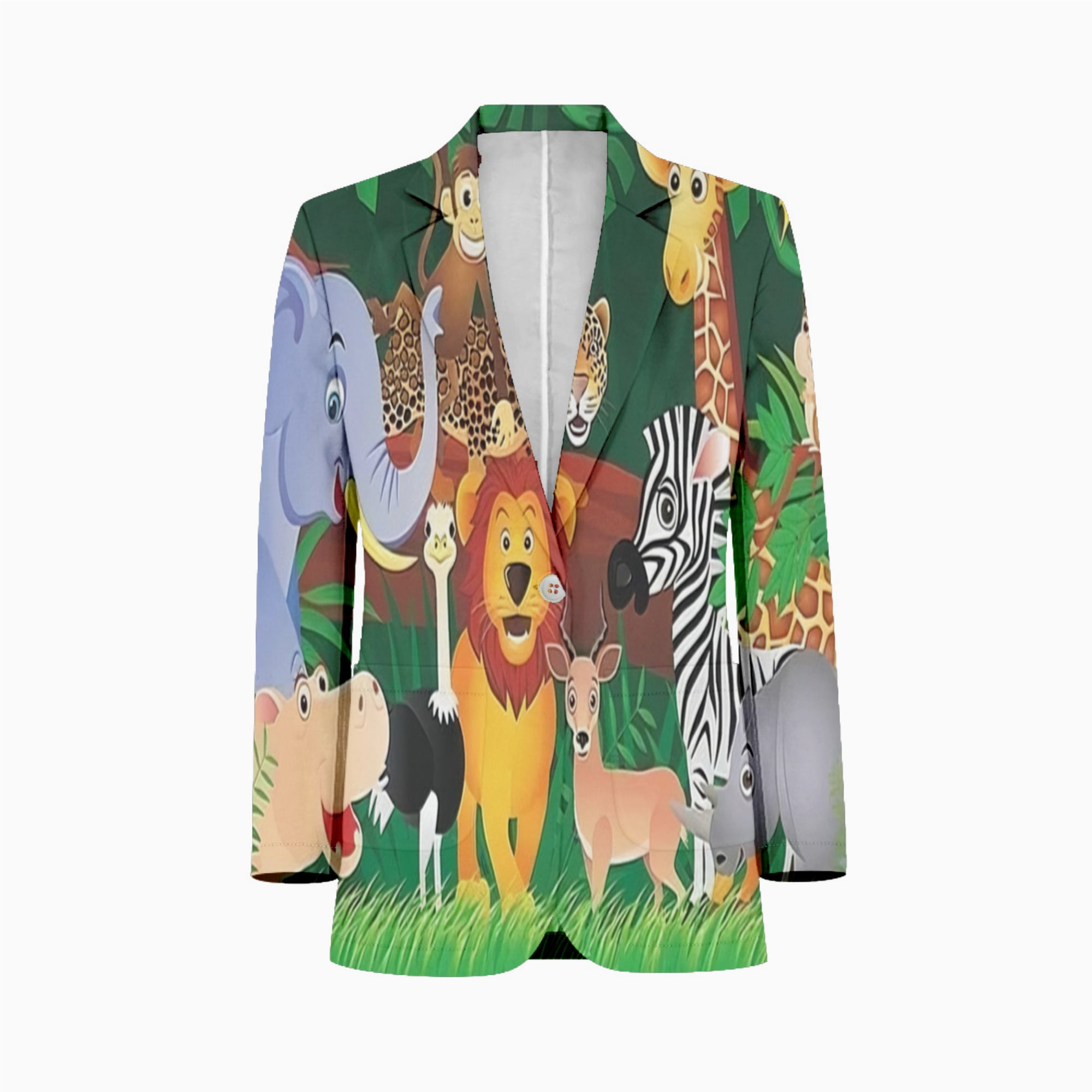 Cartoon Zoo Customized Men's Suits full man Shawl Collar Gentleman ...