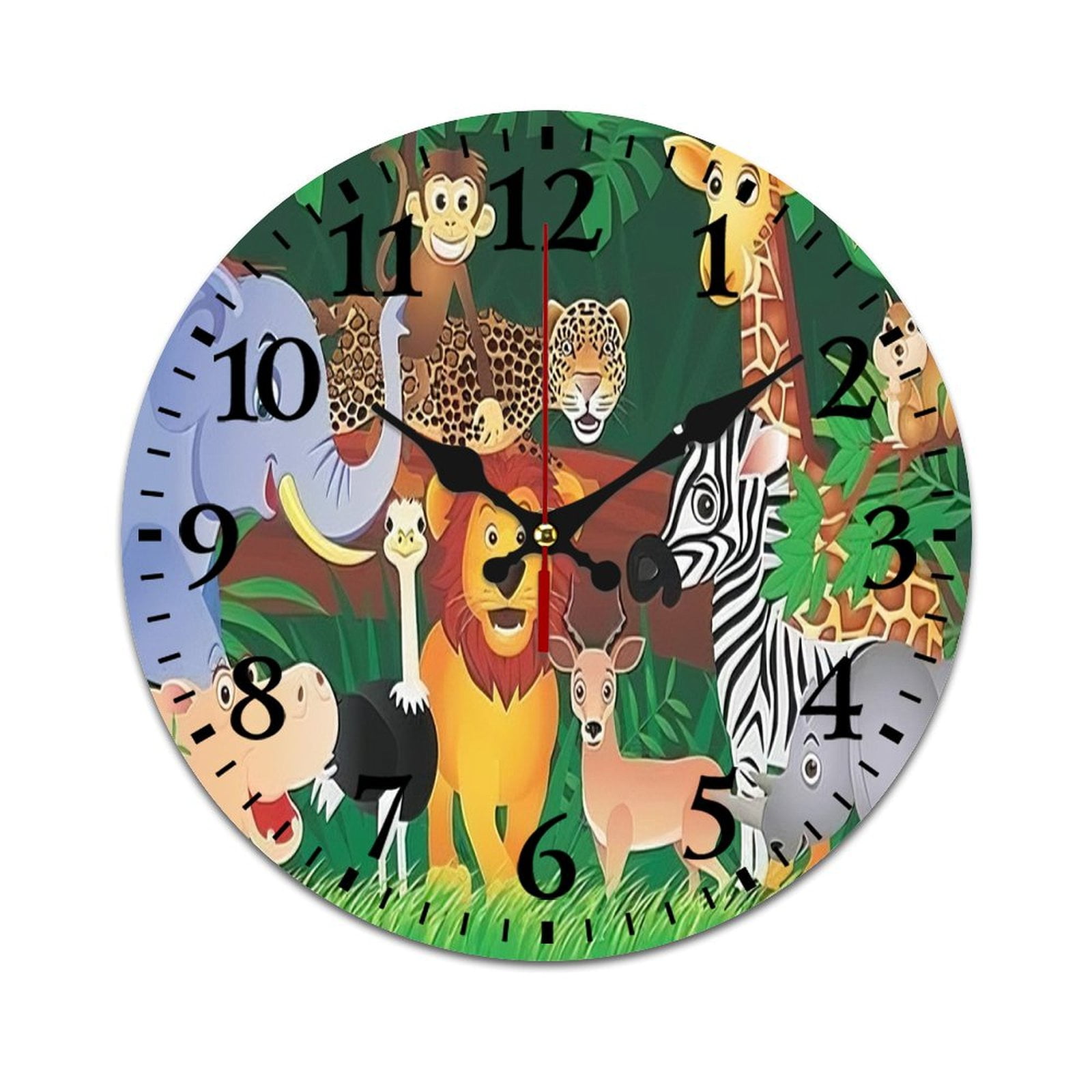 Cartoon Zoo Wall Clock Modern Design Clocks Wall Hanging Home Office ...
