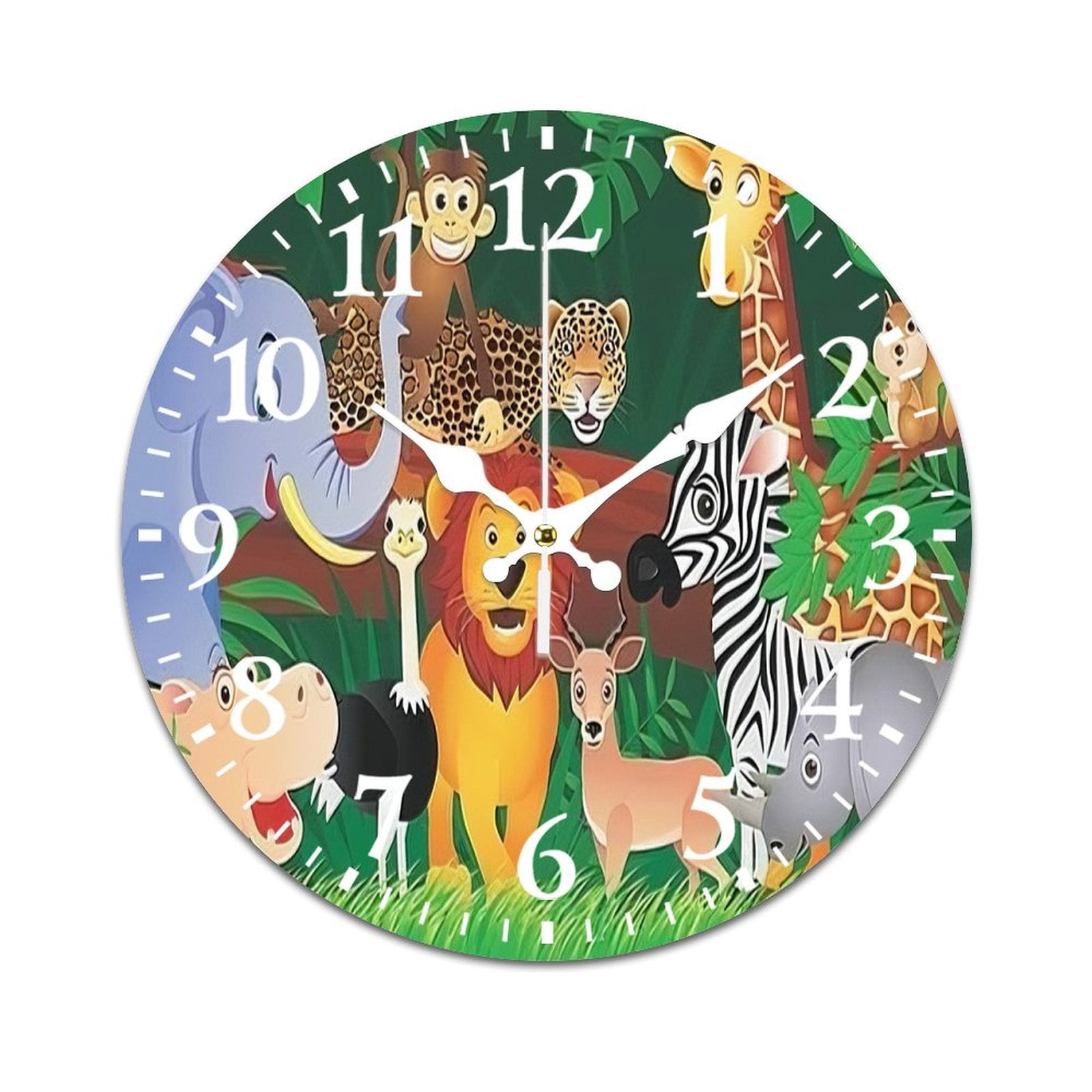 Cartoon Zoo Wall Clock Modern Design Clocks Wall Hanging Home Office ...