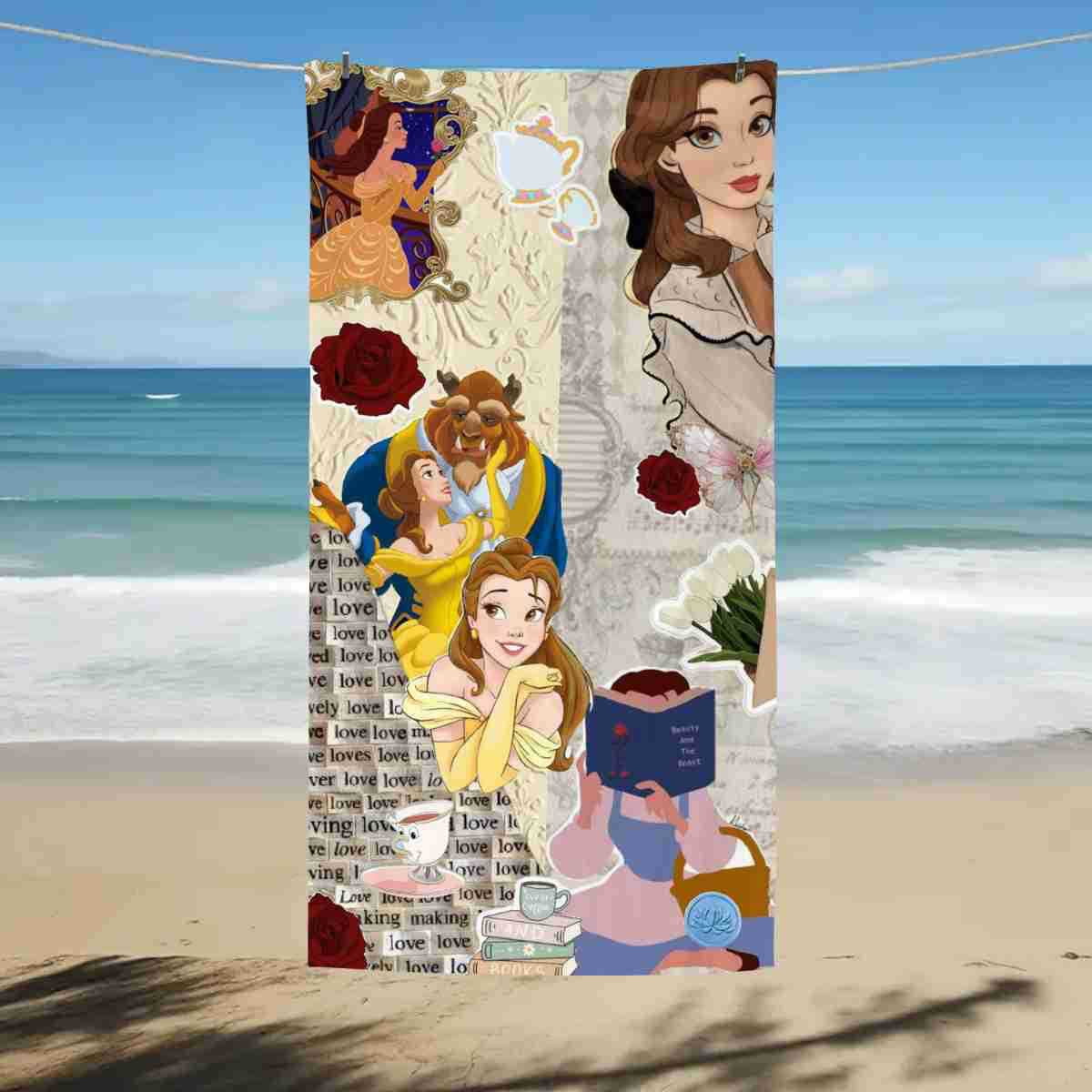 Cartoon beach towel crazy animal city animation princess print quick ...