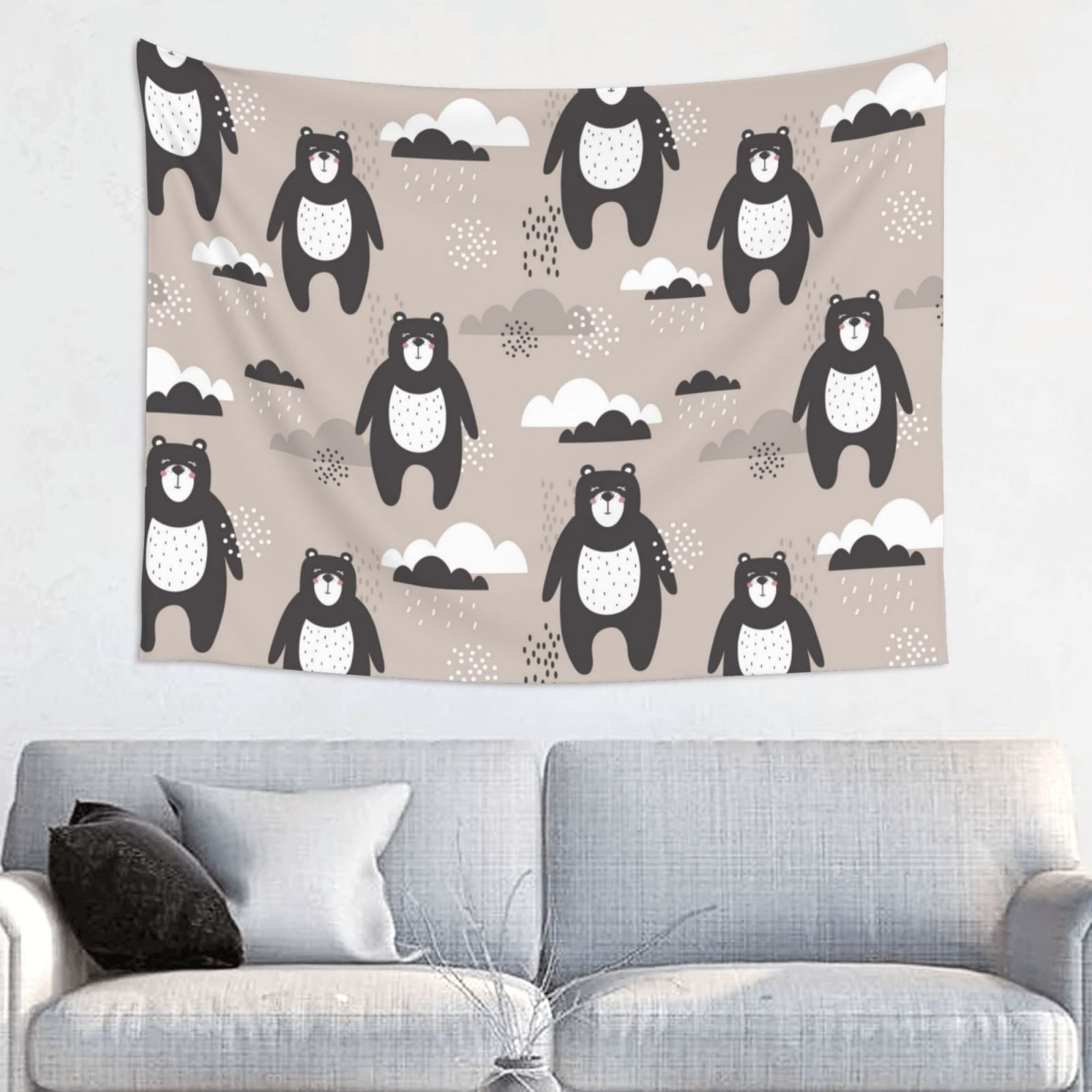 Cartoon bear brown Tapestry Wall Hanging, Wall Tapestry for Bedroom ...