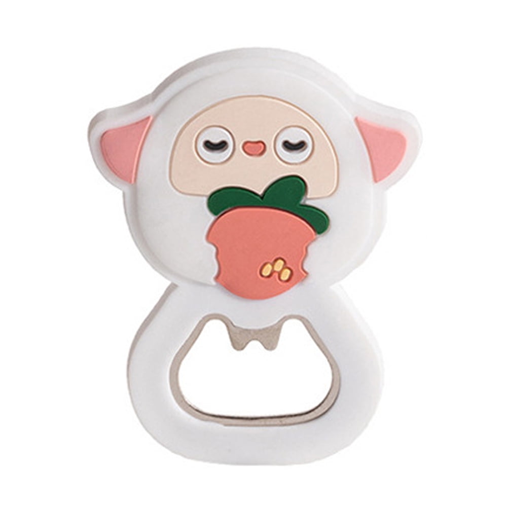 Cartoon beer bottle opener PVC multi-purpose magnetic refrigerator ...