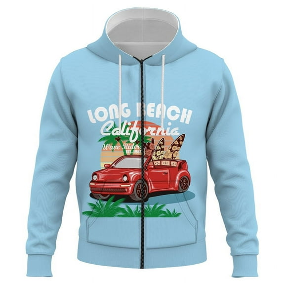 Cartoon car zipper Hoodies Costume Sweatshirt Men's Raglan Pullover ...