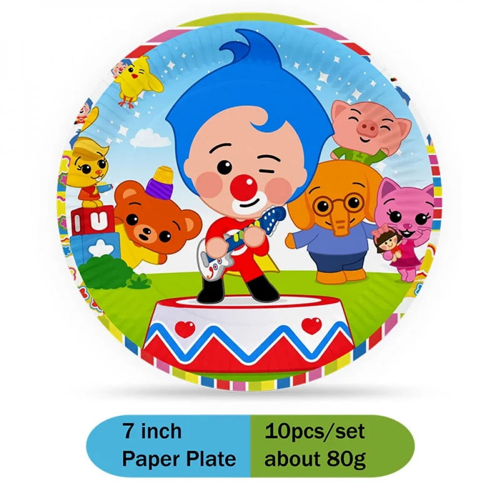 Cartoon clow Theme Baby Shower Toy Gift Disposable Napkins Plate Cups ...