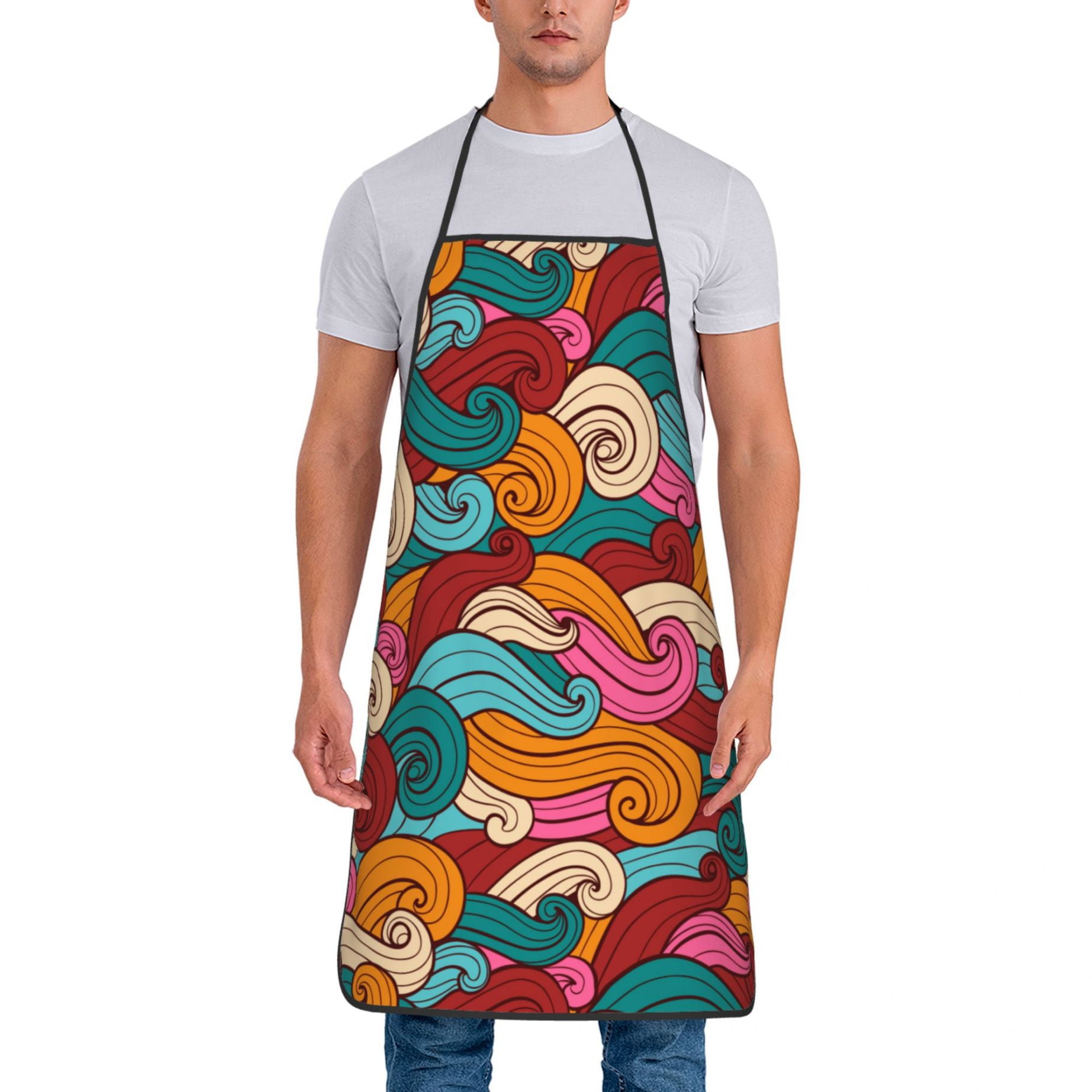 Cartoon color spray background Aprons for Women Men Waterproof Apron ...