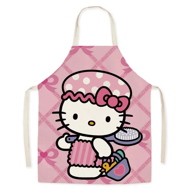 Cartoon cute Sanrio Hello Kitty apron Kawaii parent-child apron kitchen ...