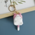 Cartoon cute handmade knitted cat pendant, creative wool crochet kitten ...