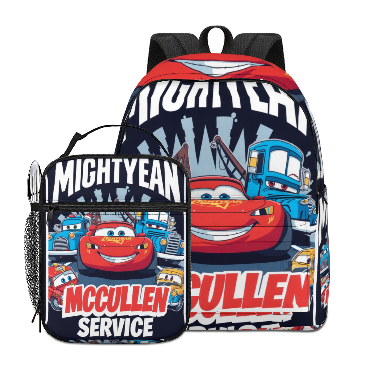 Cartoon cute lunch bag backpack set, men and women's casual backpack ...
