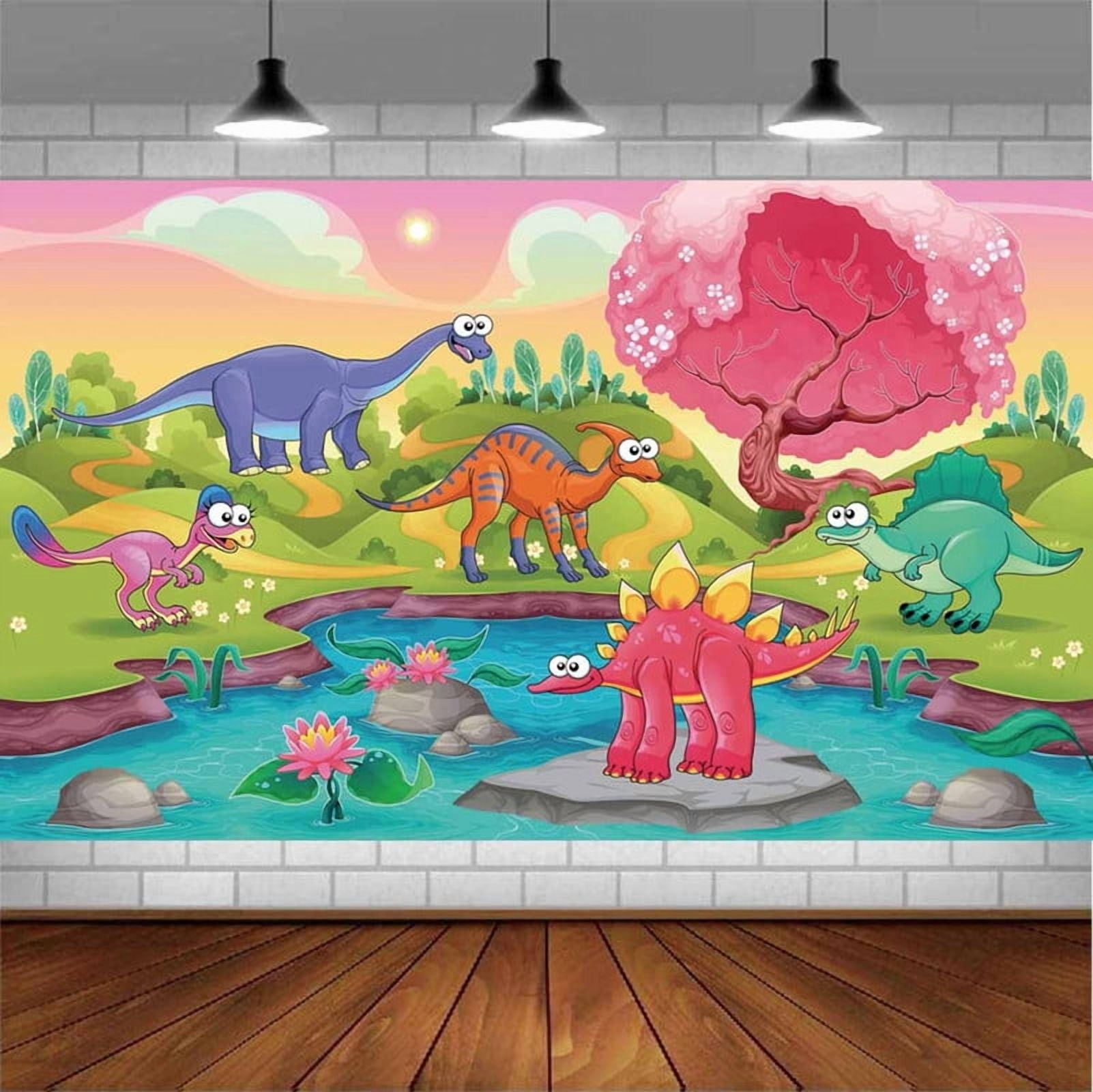 Cartoon dinosaur Backdrop Banner Party Supplies Poster Movie Theme ...