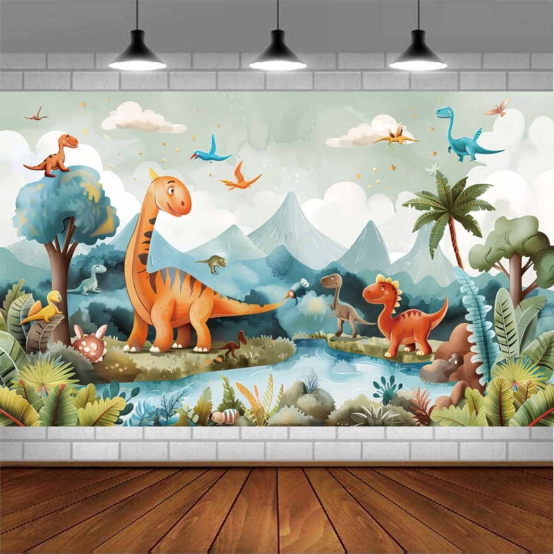 Cartoon dinosaur Backdrop Banner Party Supplies Poster Movie Theme ...