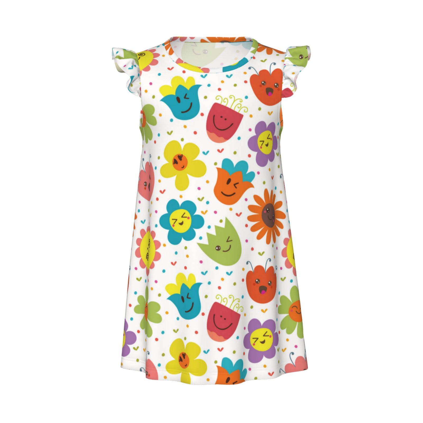 Cartoon flowers A Girls Nightgowns, Pajamas for Girls, Soft Flutter ...