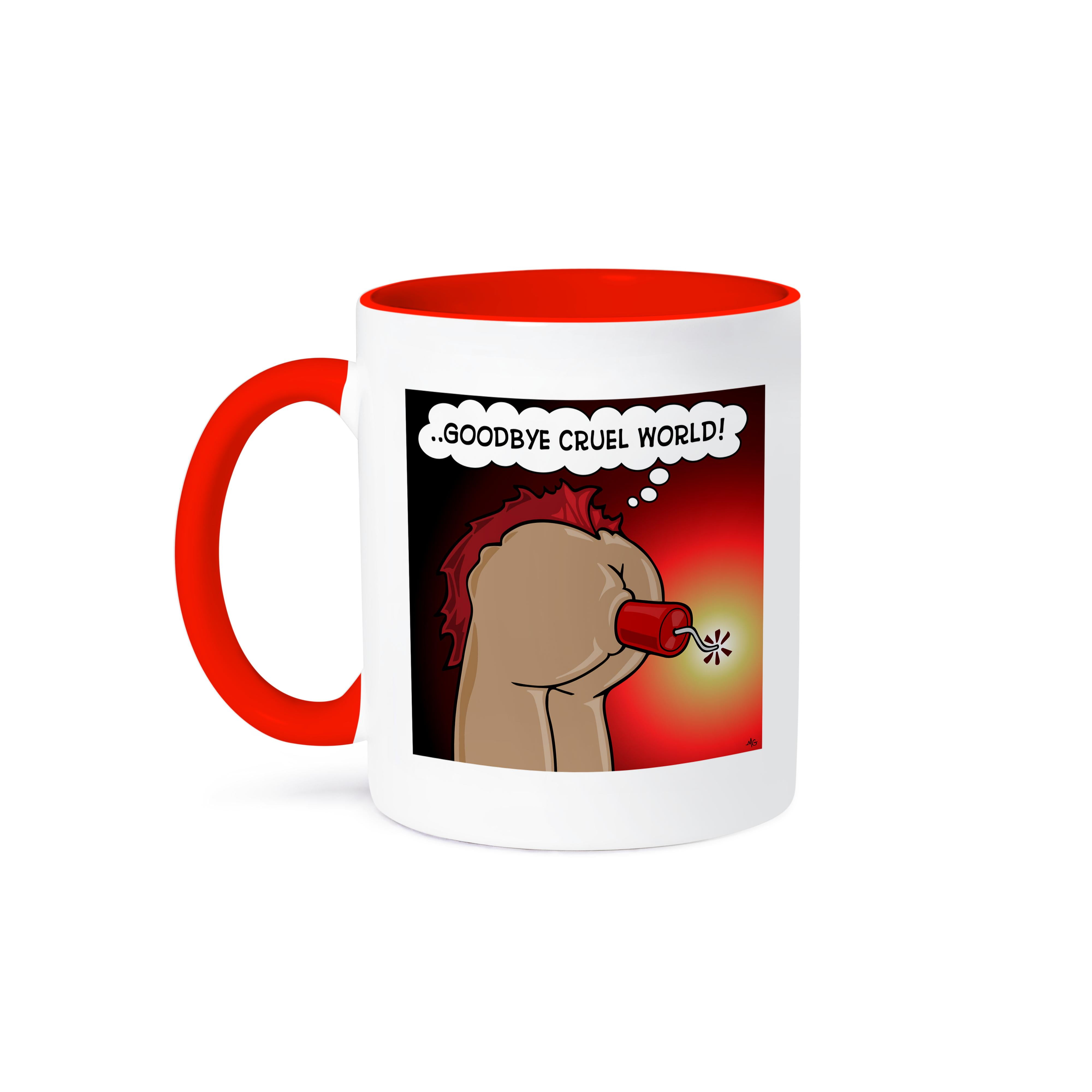 3dRose, Cartoon frame of lit TNT stuck up a Butt, and goodbye cruel ...