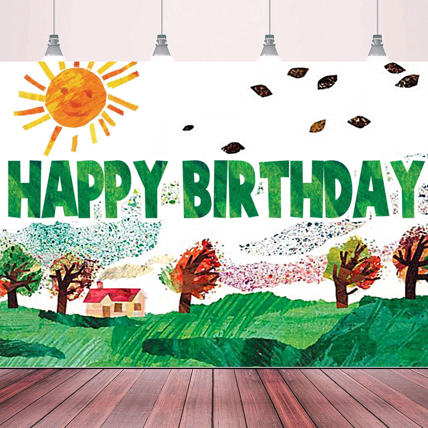 Cartoon hungry caterpillar birthday decoration Backdrop Banner - boy ...