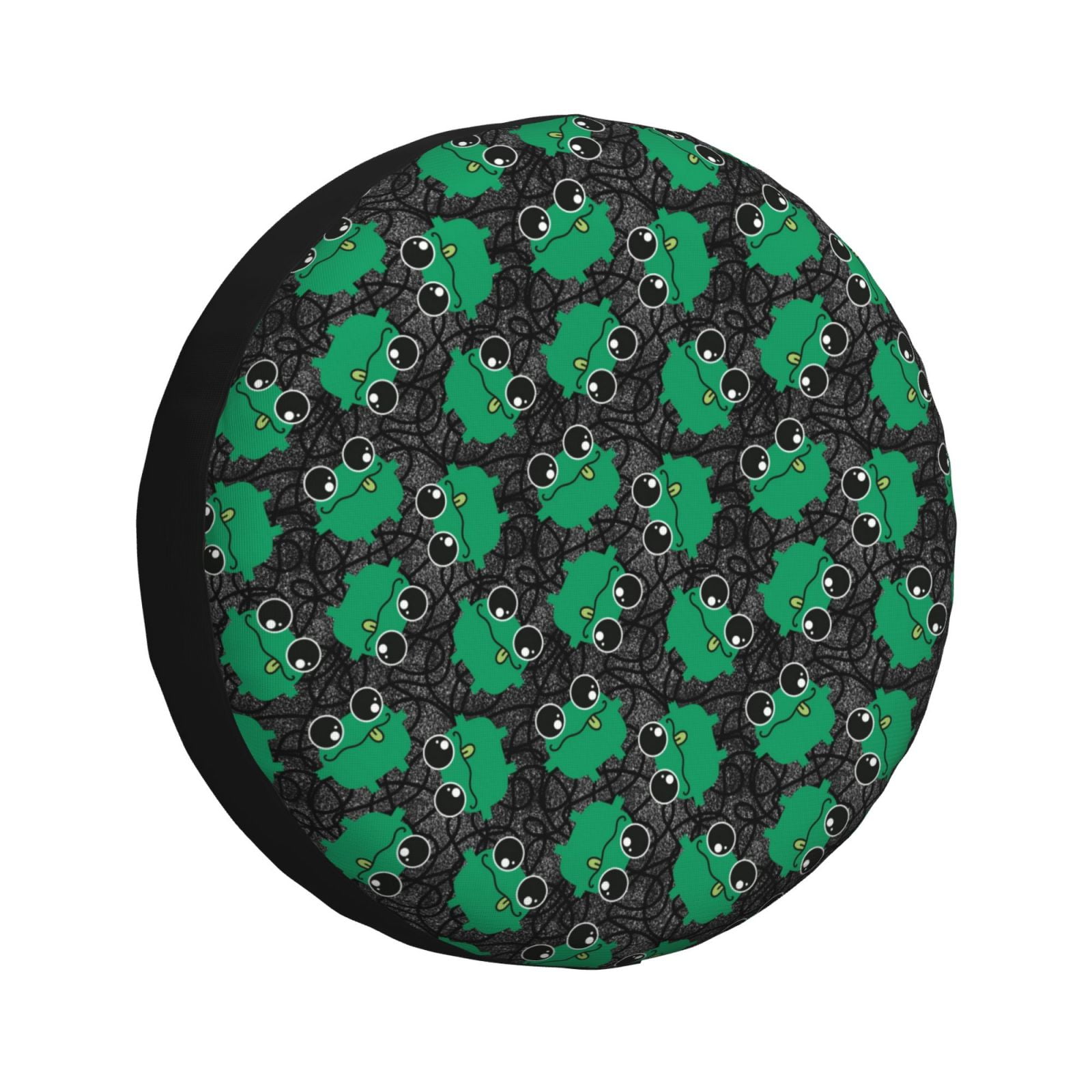 Cartoon kawaii frogs cute black Spare Tire Cover for Trailer Camper RV ...