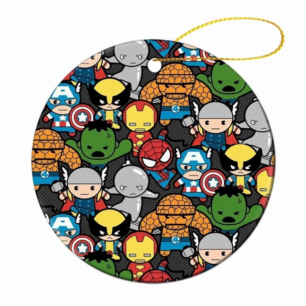 Cartoon kriStmAs Ornament Ceramic kriStmAs 2D Ceramic Ornament 2PCS ...