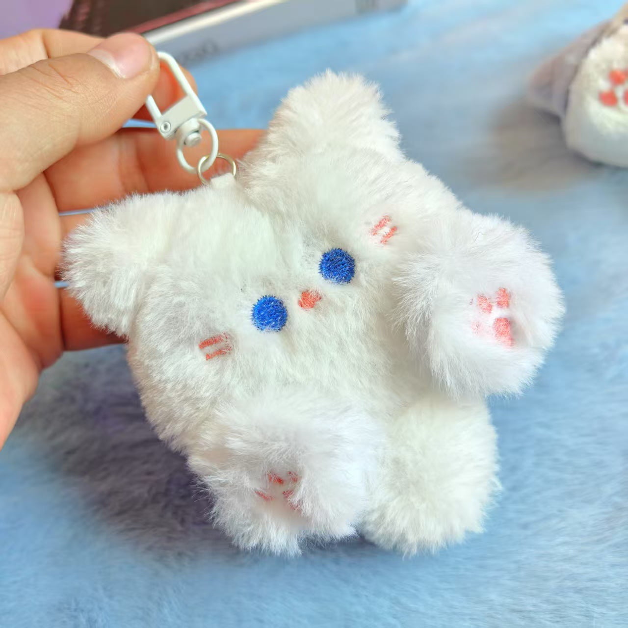 Cartoon long tail cat plush doll keychain doll bow tie Pacha dog bag ...