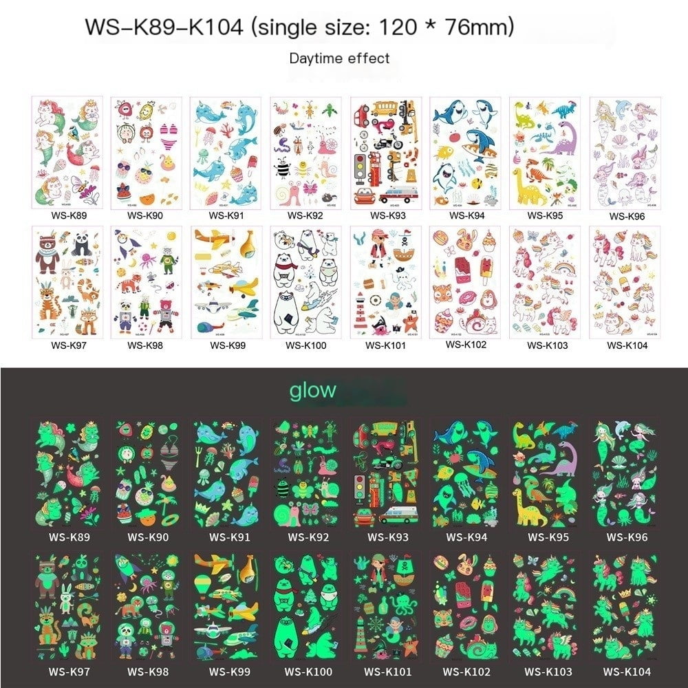 Cartoon luminous stickers 10 pieces - Walmart.com