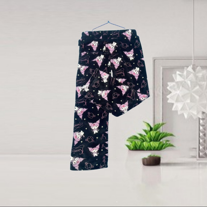 Cartoon new Kulomi KT cat flannel pajama pants women's autumn winter ...