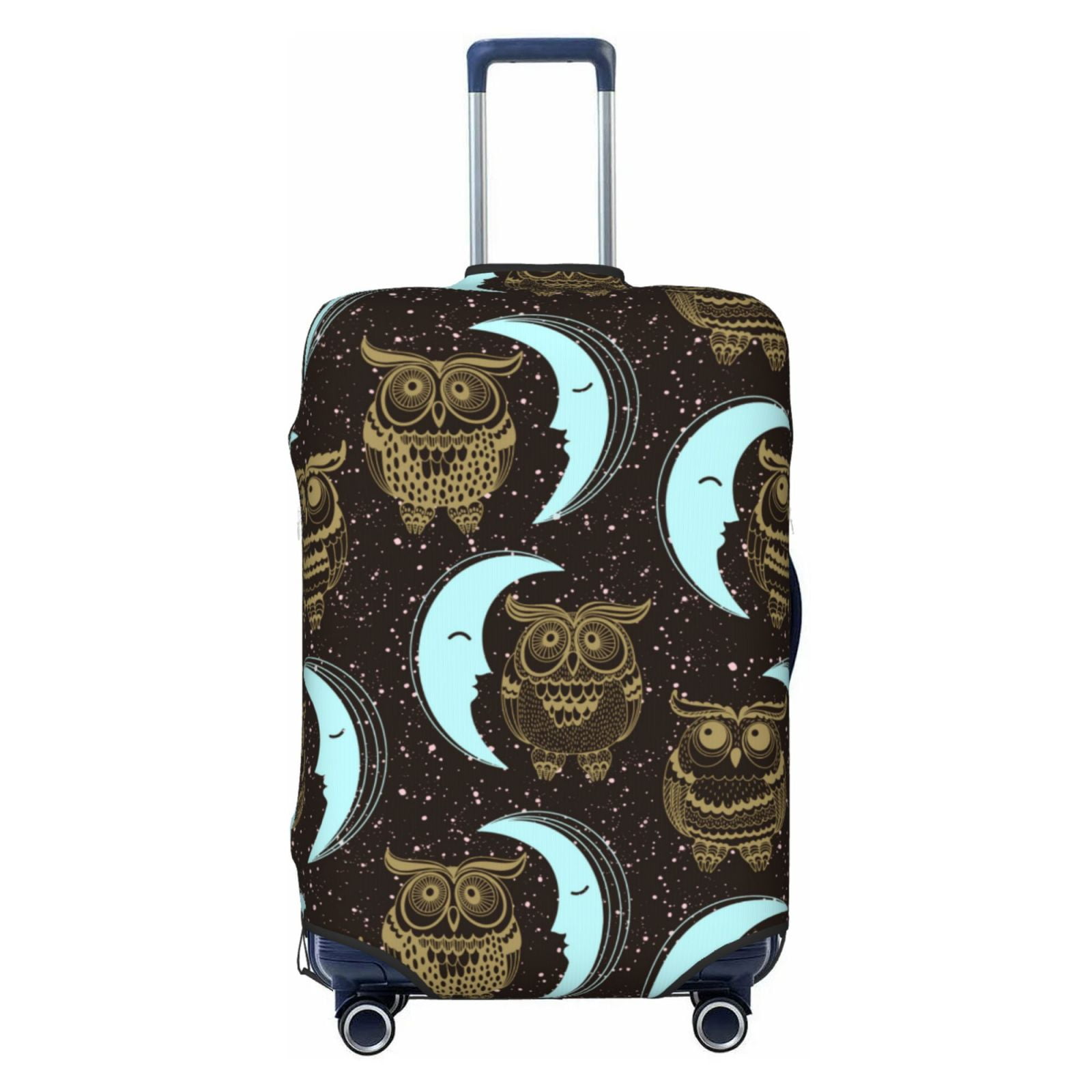 Cartoon owls moon night starry sky Luggage Cover, Suitcase Cover for ...