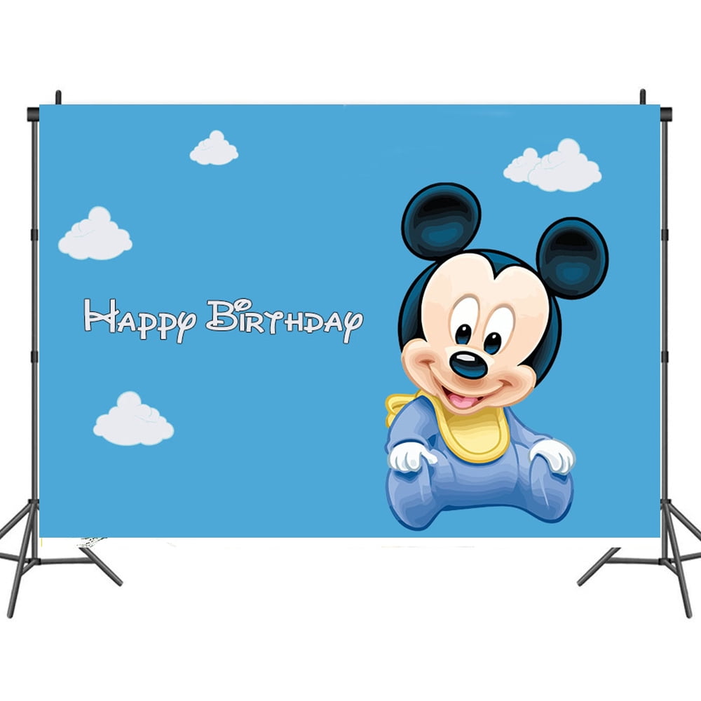Cartoon playground mouse theme backdrop,Blue Mickey Birthday party ...