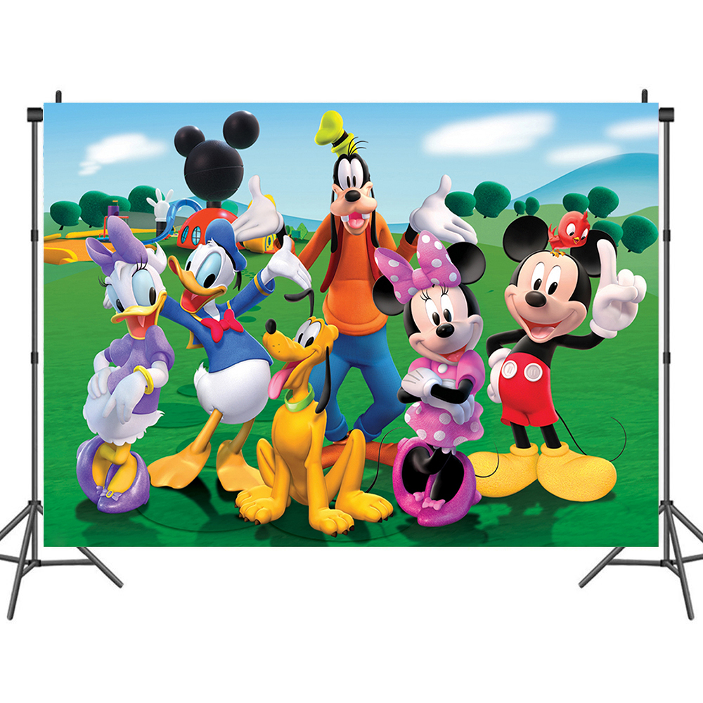 Cartoon playground mouse theme backdrop,Cartoon mouse on spring outing ...