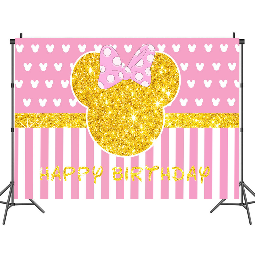 Cartoon playground mouse theme backdrop,Golden mouse head Birthday ...