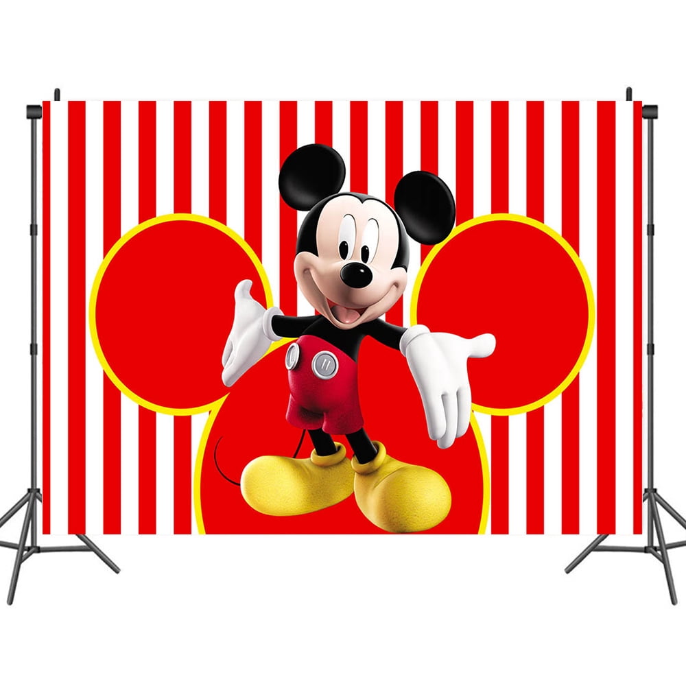 Cartoon playground mouse theme backdrop,Mickey with red and white ...