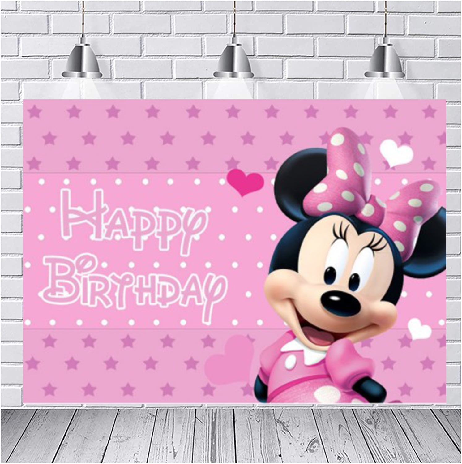 Cartoon playground mouse theme backdrop,Pink Minnie Birthday party ...