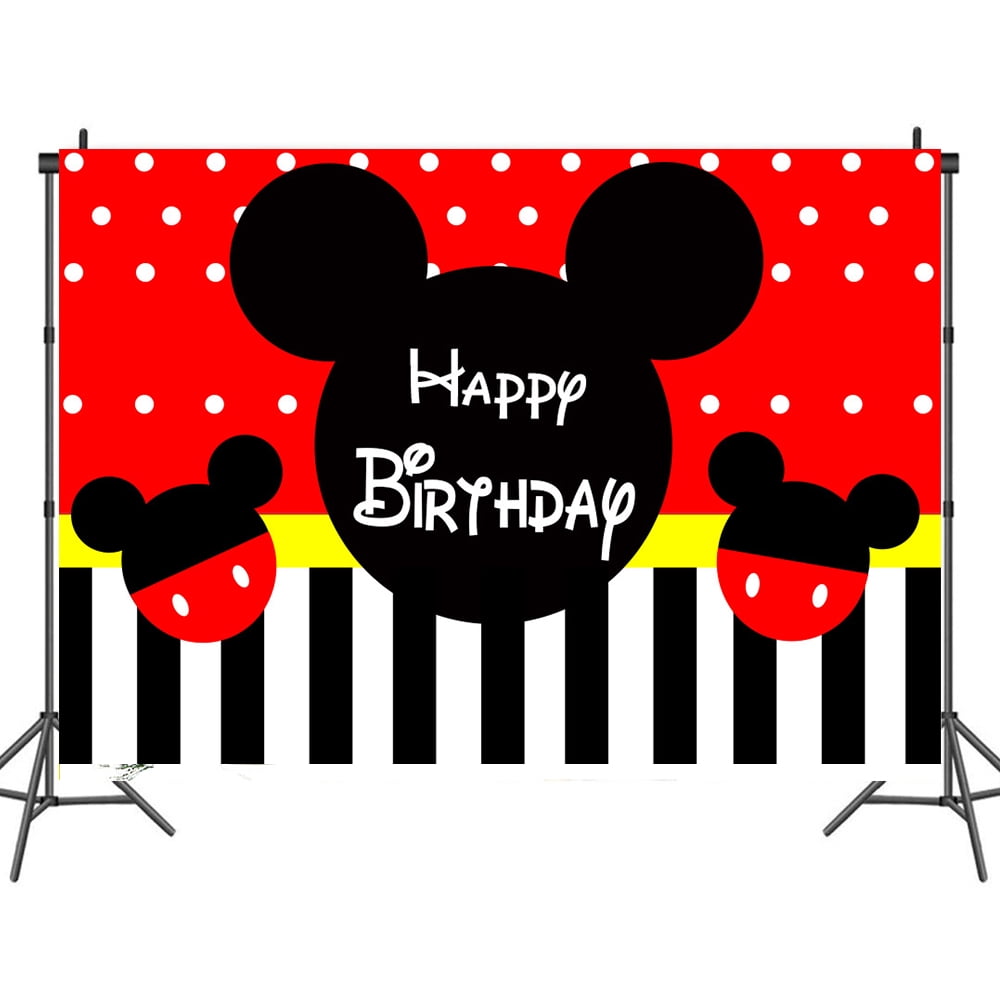 Cartoon playground mouse theme backdrop,Red mouse head Birthday party ...