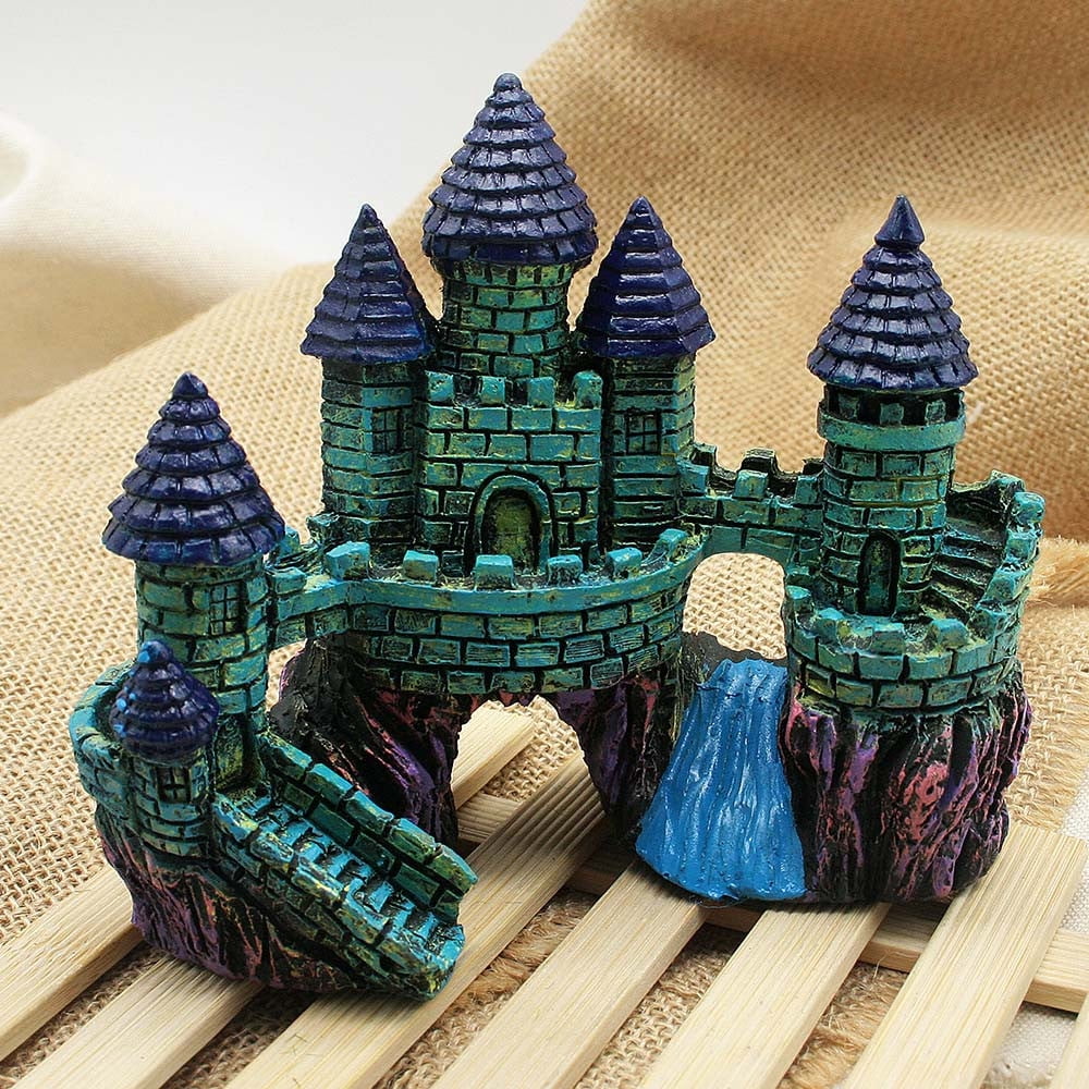 Cartoon resin castle aquariums castle decoration aquarium fish tank ...
